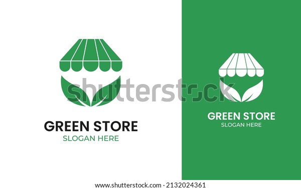 Green Store Logo Design Healthy Shop Stock Vector (Royalty Free ...