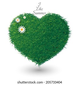 Green Summer Heart Stock Vector (Royalty Free) 205733404 | Shutterstock
