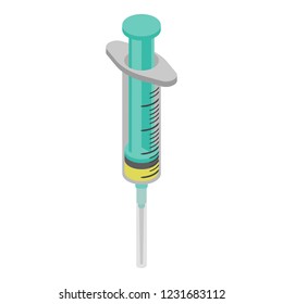 Green Syringe Icon Isometric Green Syringe Stock Vector (Royalty Free ...