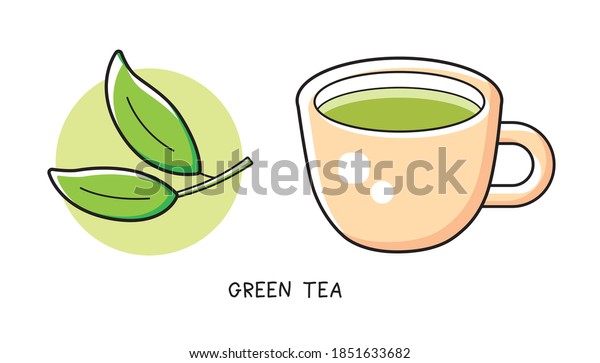 Green Tea Cup Isolated Cartoon Vector Stock Vector (Royalty Free ...