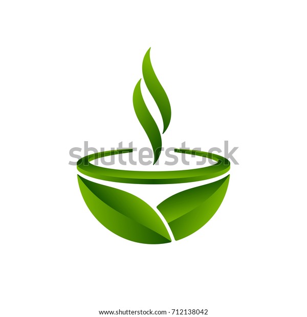 Green Tea Symbol On White Background Stock Vector (Royalty Free ...