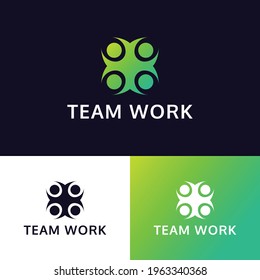 Green Teamwork Symbol Logo Design Stock Vector (Royalty Free ...