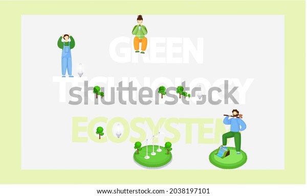 Green Technology Ecosystem Banner Eco Friendly Stock Vector (Royalty ...