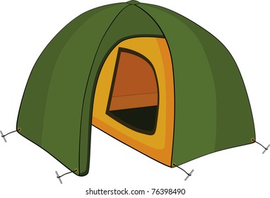 Green Tent Cartoon Stock Vector (Royalty Free) 76398490 | Shutterstock