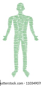 Green Text Human Figure Vector Green Stock Vector (Royalty Free ...
