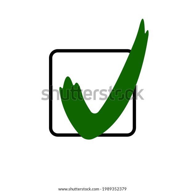 Green Tick Checkbox Vector Illustration Isolated Stock Vector (Royalty ...