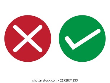 Green Tick Red Cross Vector Illustration Stock Vector (Royalty Free ...