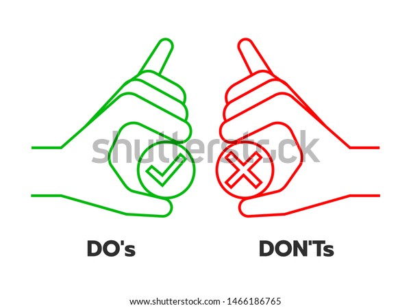Green Tick Symbol Red Cross Sign Stock Vector (Royalty Free) 1466186765 ...