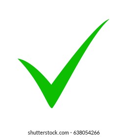 Green Tick Vector Icon On White Stock Vector (Royalty Free) 638054266 ...