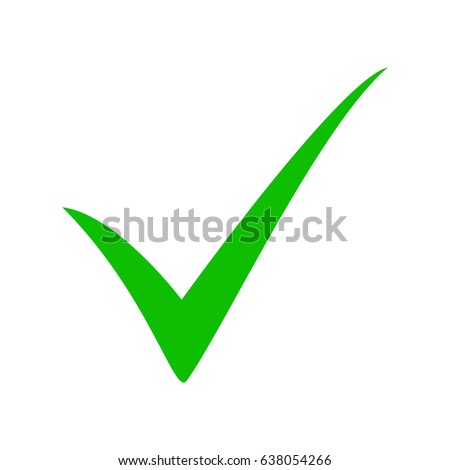 Green Tick Vector Icon On White Stock Vector (Royalty Free) 638054266 ...
