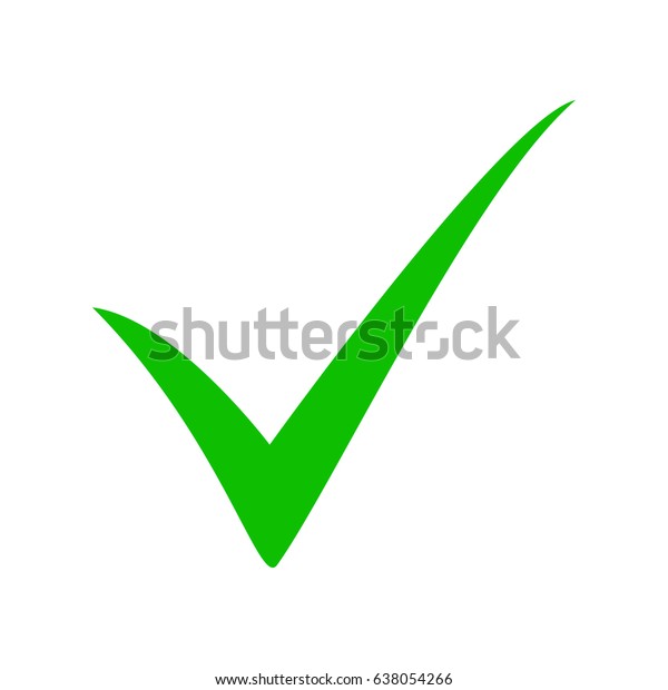 Green Tick Vector Icon On White Stock Vector (Royalty Free) 638054266 ...