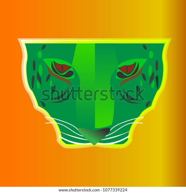 Green Tiger Head Gradient Background Vector Stock Vector (Royalty Free ...