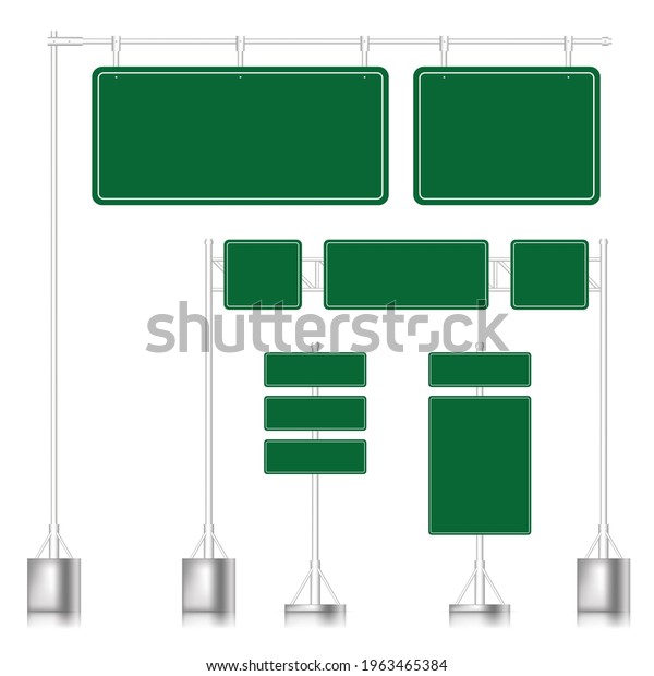 Green Traffic Signs Shadow Isolated On Stock Vector (Royalty Free ...