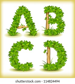Green Tree Alphabet Font Stock Vector (Royalty Free) 114824494 ...