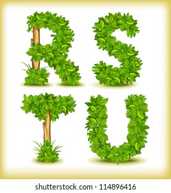Green Tree Alphabet Font Stock Vector (Royalty Free) 114896416 ...