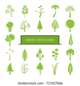 Green Tree Icons Set Stock Vector (Royalty Free) 717427066 | Shutterstock