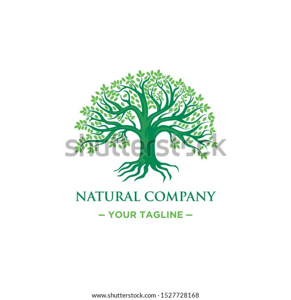 Green Tree Natural Logo Design Vector: vector de stock (libre de ...