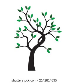 Green Tree Vector Outline Illustration Stock Vector (Royalty Free ...