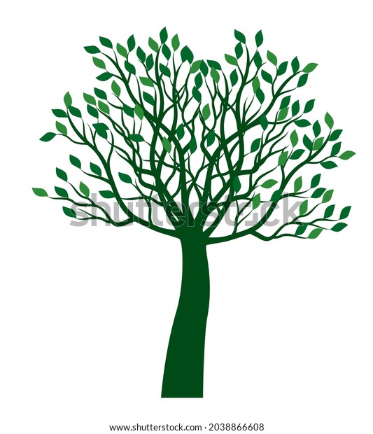 Green Tree Vector Outline Illustration Plant Stock Vector (Royalty Free ...