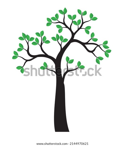 Green Tree Vector Outline Illustration Stock Vector (Royalty Free ...