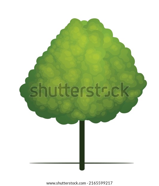 Green Tree Vector Outline Illustration Stock Vector (Royalty Free ...