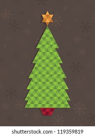 Green Triangle Christmas Tree Decoration On Stock Vector (Royalty Free ...