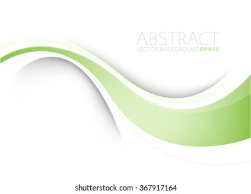 Green Curve Line Vector Background White Stock Vector (Royalty Free ...