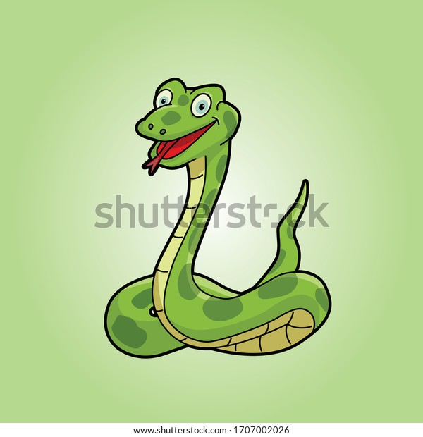 Green Vector Cartoon Smiling Snake Stock Vector (Royalty Free ...