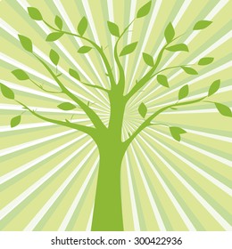 Green Vector Illustration Tree Silhouette On Stock Vector (Royalty Free ...