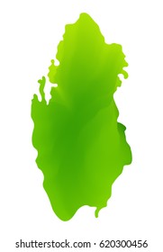 Green Vector Map Qatar Isolated Illustration Stock Vector (Royalty Free ...