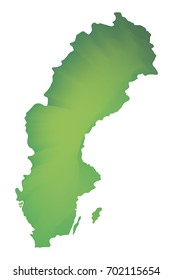 Green Vector Map Sweden Isolated Illustration Stock Vector (Royalty ...