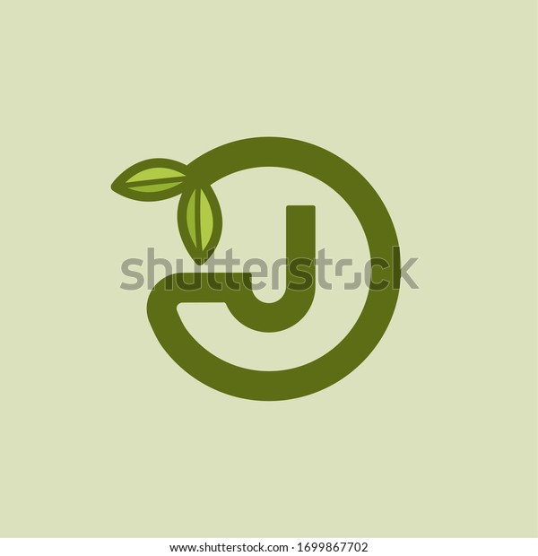 Green Vector Planted Letter J J Stock Vector (Royalty Free) 1699867702