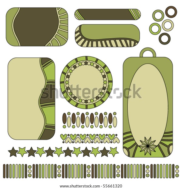 Green Vector Tags Labels Trims Over Stock Vector (Royalty Free ...