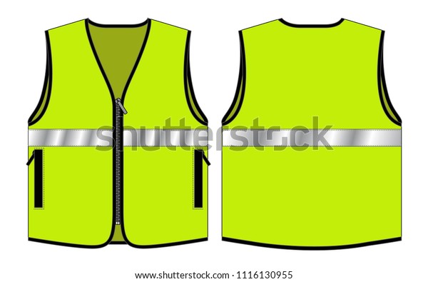 Green Vest Design Vector Gray Reflective Stock Vector (Royalty Free ...