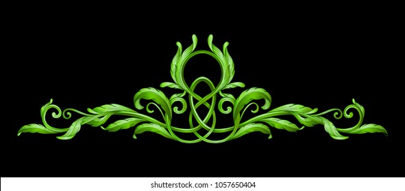 Green Vintage Frame Scroll Stock Vector (Royalty Free) 1057650404 ...