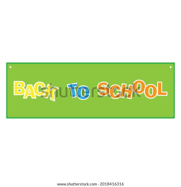 Green Welcome Back School Poster Banner Stock Vector (Royalty Free ...