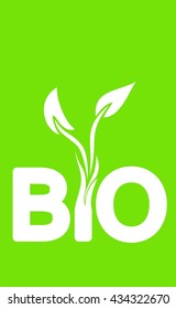 Green White Bio Logo Concept Vertical Stock Vector (Royalty Free ...
