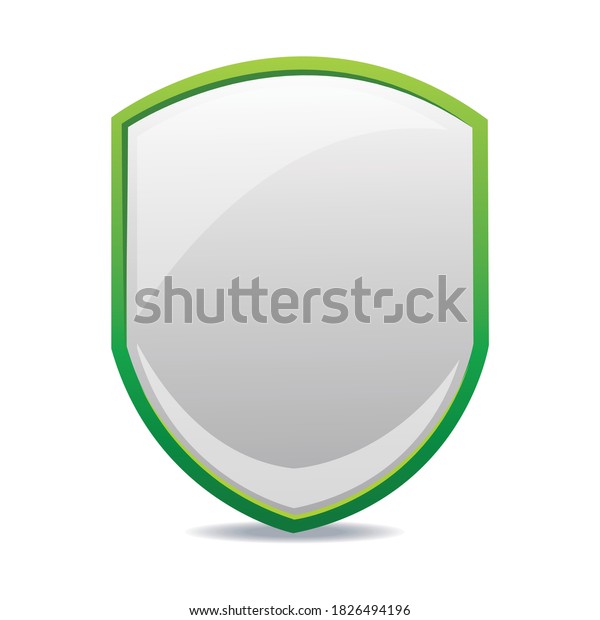 Green White Blank Protection Shield Vector Stock Vector (Royalty Free ...