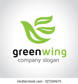 Green Wing Logovector Logo Template Stock Vector (Royalty Free ...