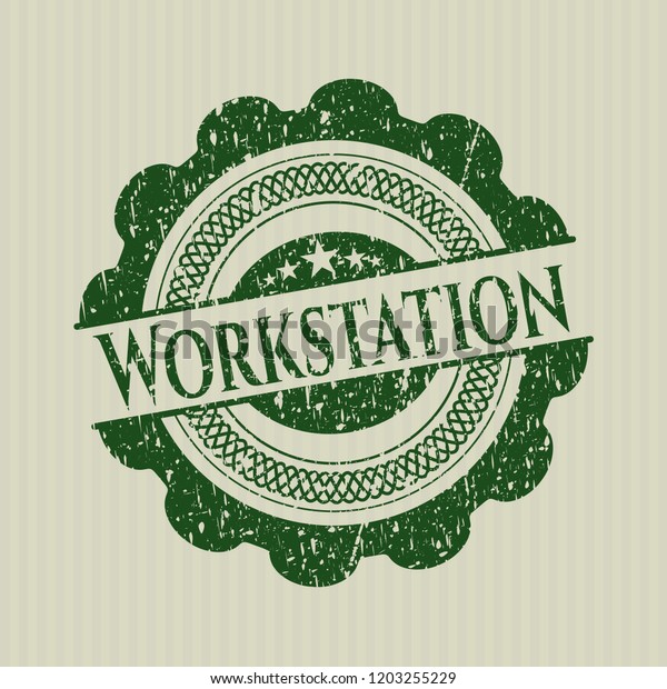 Green Workstation Distress Rubber Stamp Stock Vector (Royalty Free ...