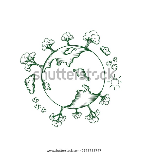 Green World Concept Green World Logo Stock Vector (Royalty Free ...