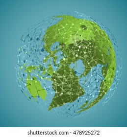 Green World Connections Vector Illustration Stock Vector (Royalty Free ...