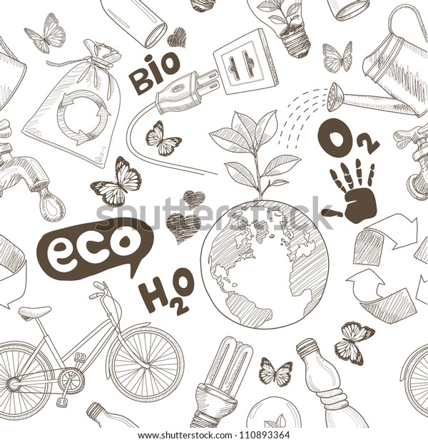 Green World Drawing Save Earth Concept Stock Vector (Royalty Free ...