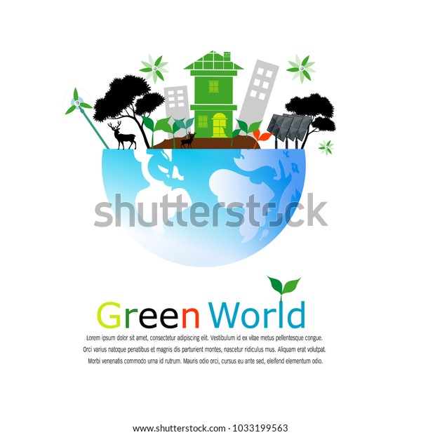 Green World Ecology Connection Concept Background Stock Vector (Royalty ...