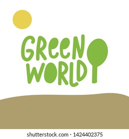 Green World Hand Drawn Vector Flat Stock Vector (Royalty Free ...