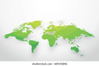 Green World Map Illustration Stock Vector (Royalty Free) 609192896 ...