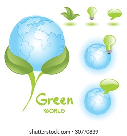 Green World Vector Icon Set Stock Vector (Royalty Free) 30770839 ...