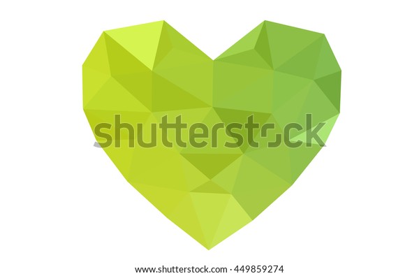 Green Yellow Heart Isolated On White Stock Vector (Royalty Free ...