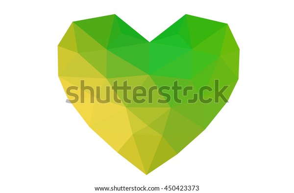 Green Yellow Heart Isolated On White Stock Vector (Royalty Free ...