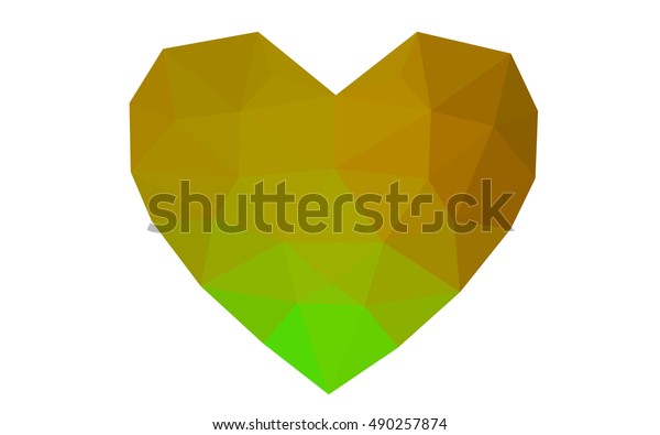 Green Yellow Heart Isolated On White Stock Vector (Royalty Free ...